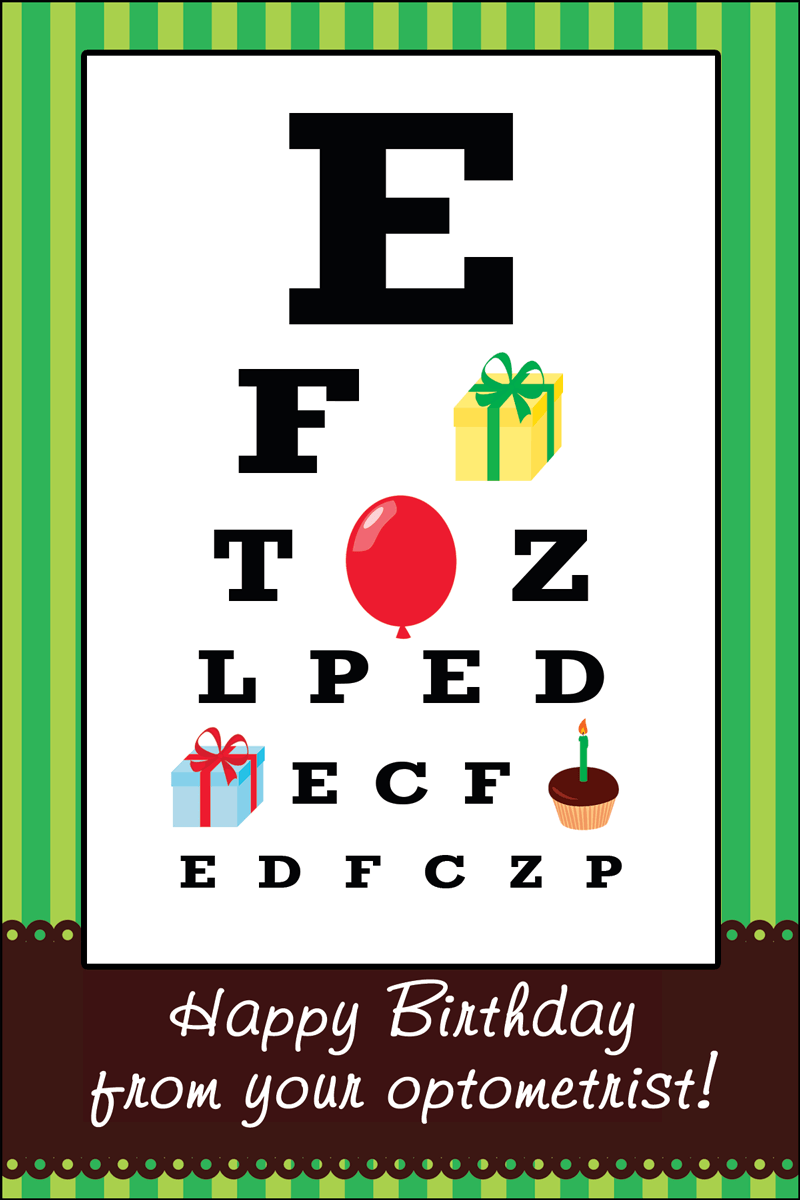 Optometry Birthday Postcards (BDAYCOLORS) | Purchase Birthday Postcards ...